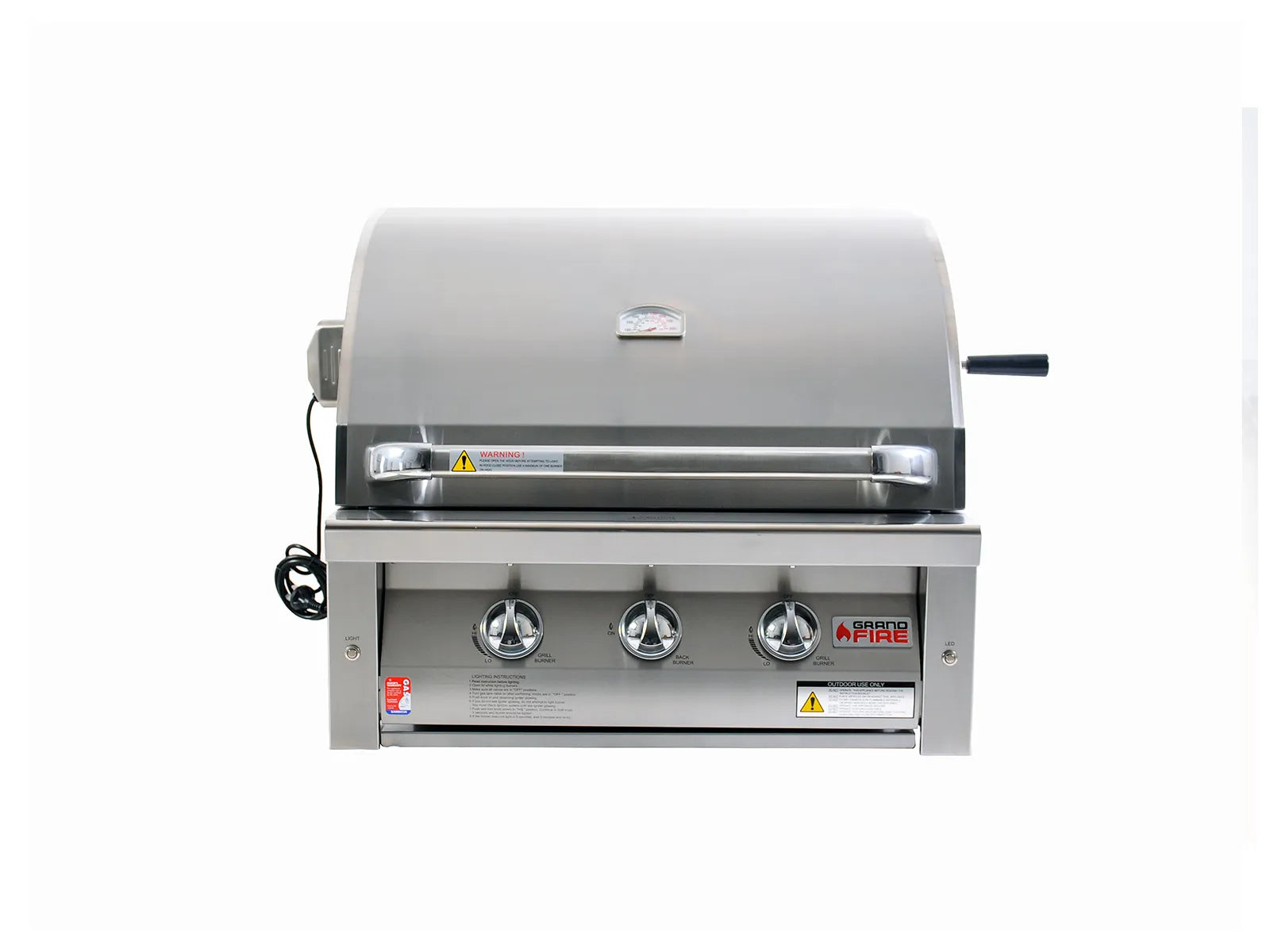 Grandfire Deluxe 30 in-built bbq head SS Grill hotplate briquette ...
